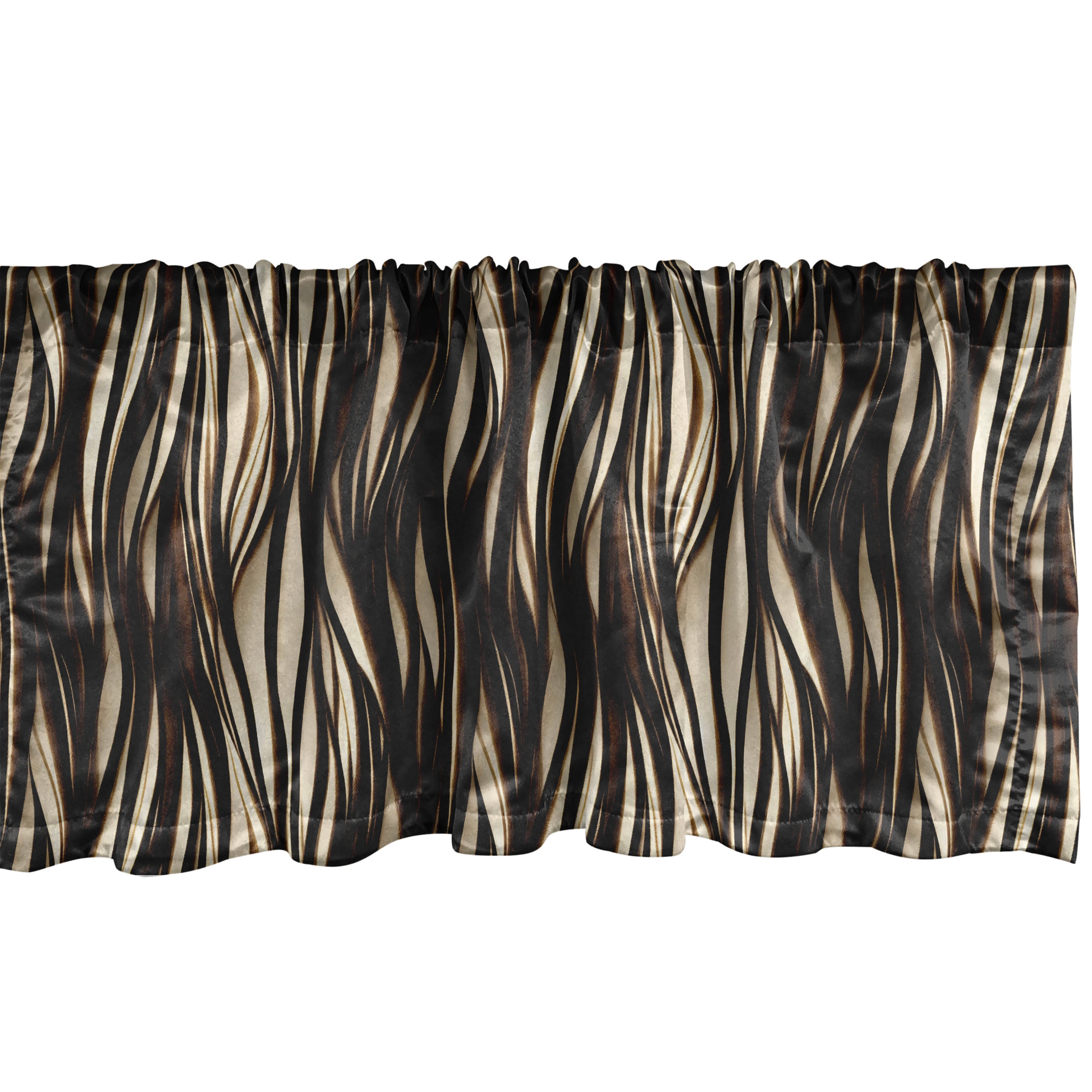 Exotic Window Valance, Animal Print Like Wavy Stripes Swirly Ivy ...