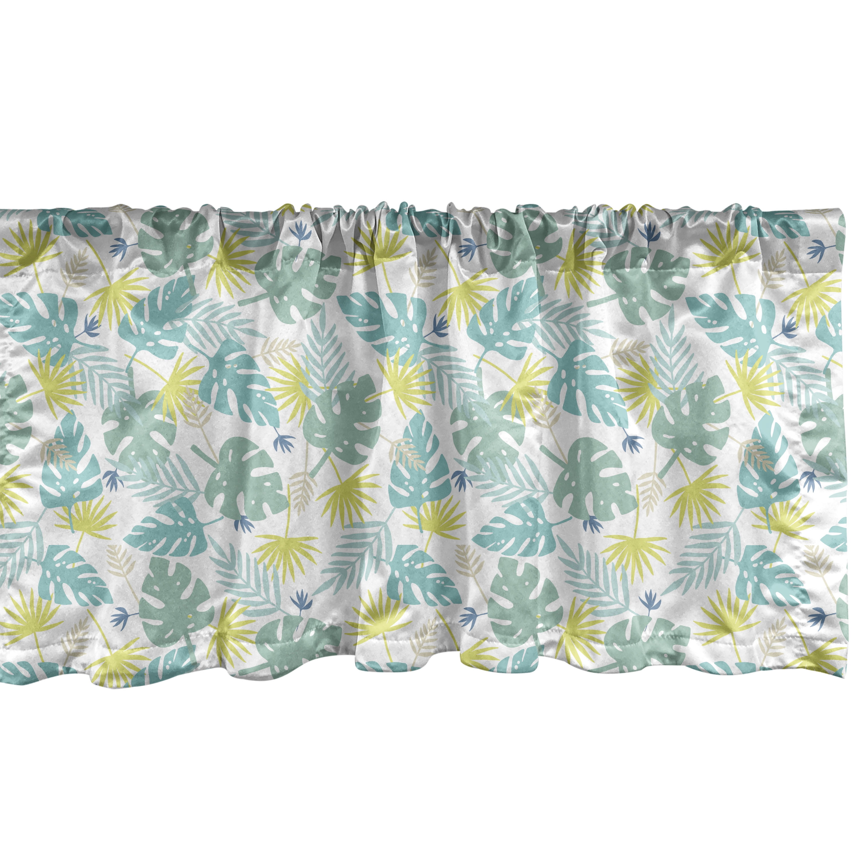 Exotic Window Valance, Illustration of Tropical Summer Leaves Natural ...