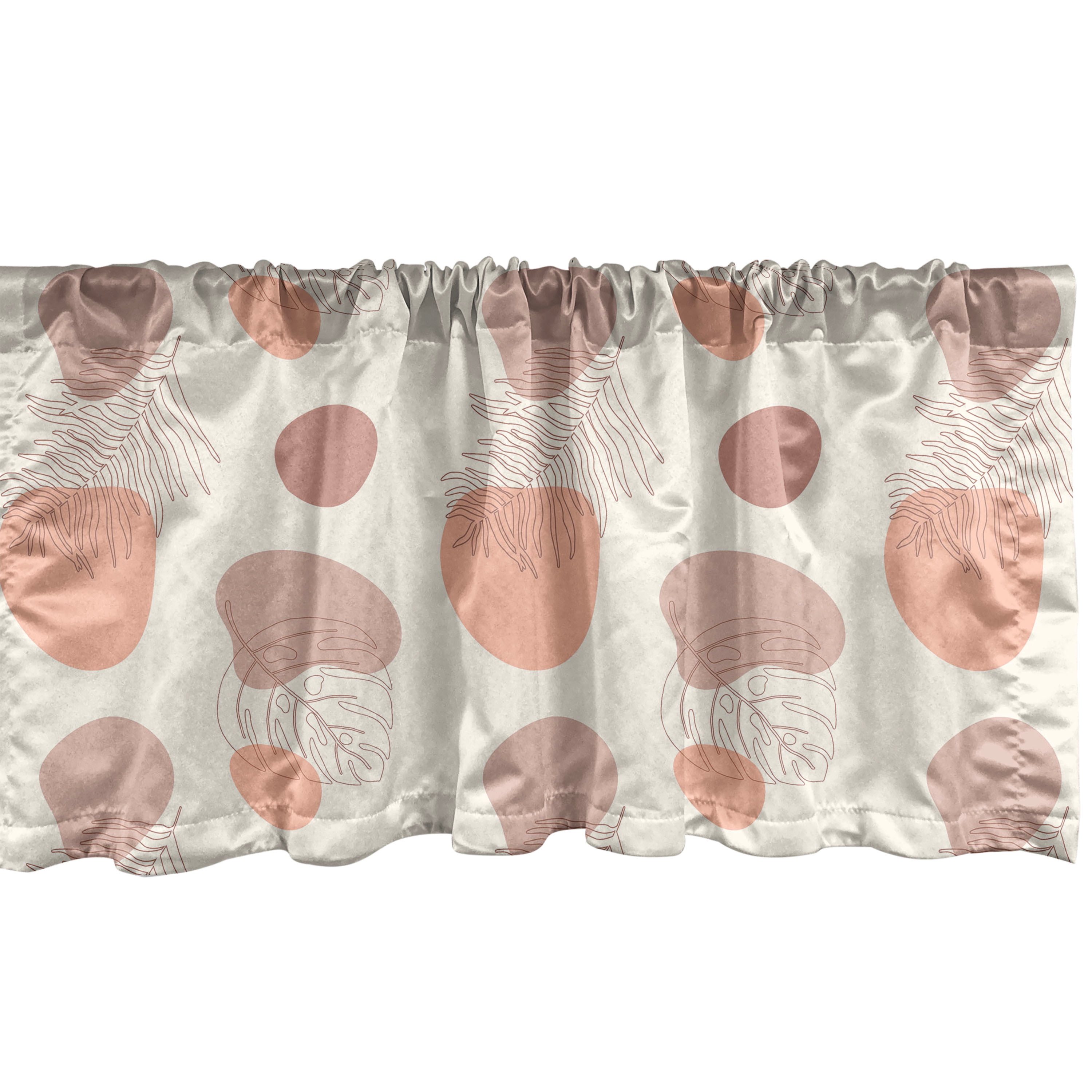Exotic Window Valance, Pastel Soft Colors of Minimalist Palm Tree ...