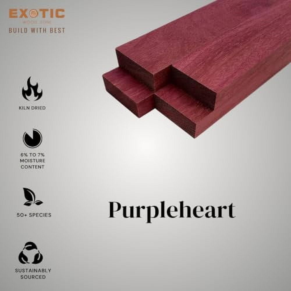 Exotic Wood Zone | Purpleheart Exotic Hardwood Lumber Board | 3/4” x 2 ...