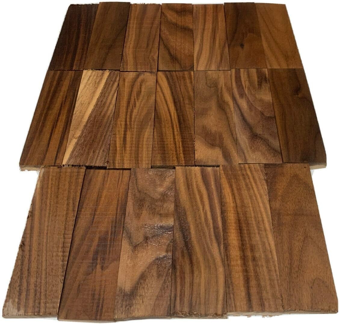 Exotic Wood Zone's 20 Pack, Black Walnut Wood Knife Scales, Handle ...