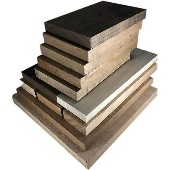 Exotic Wood Zone's Hardwood Lumber Assortment - Mixed Species 12" x 12" x 5-1/2" | Large Box of ...