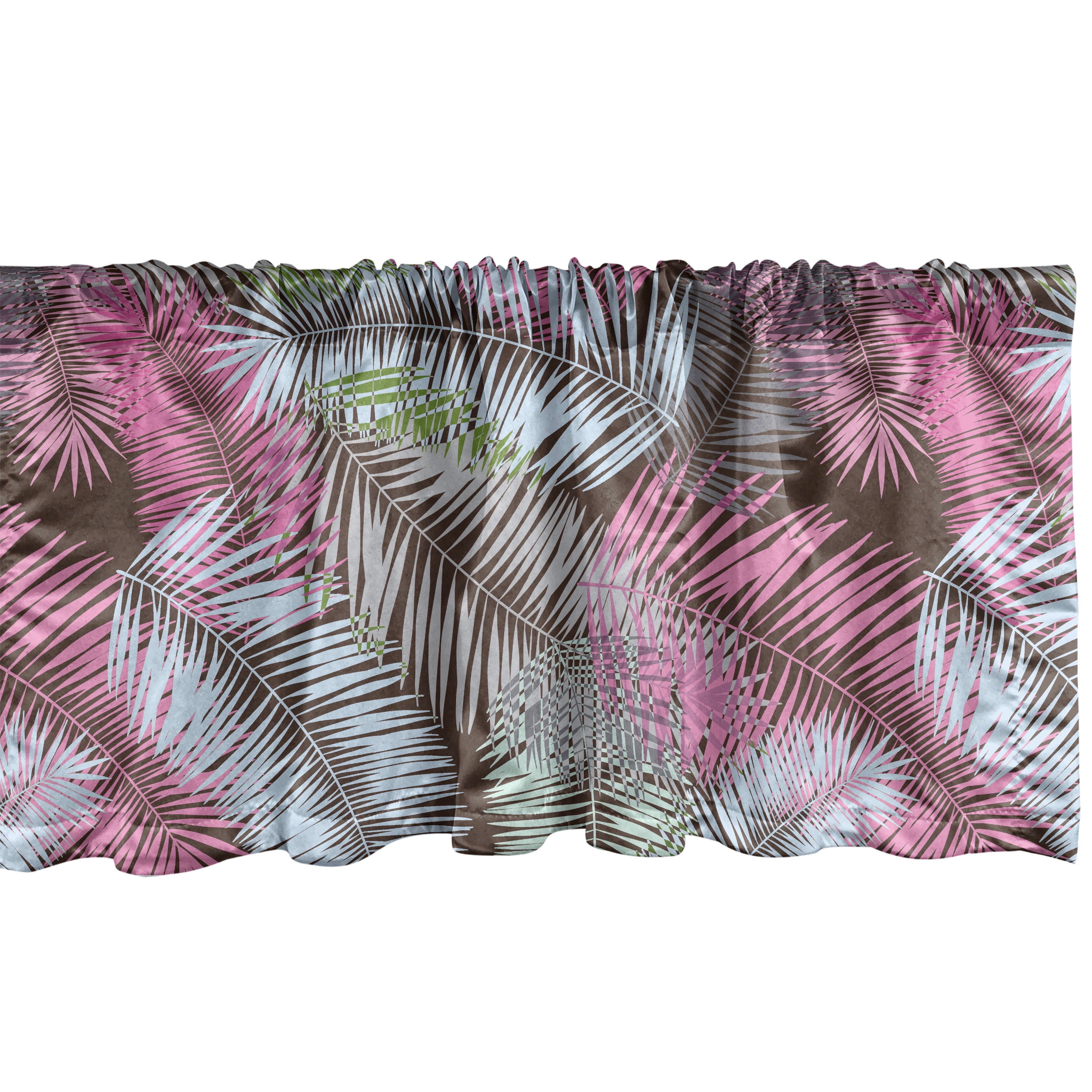 Exotics Window Valance, Aloha Themed Tropical Leaves Pattern with ...