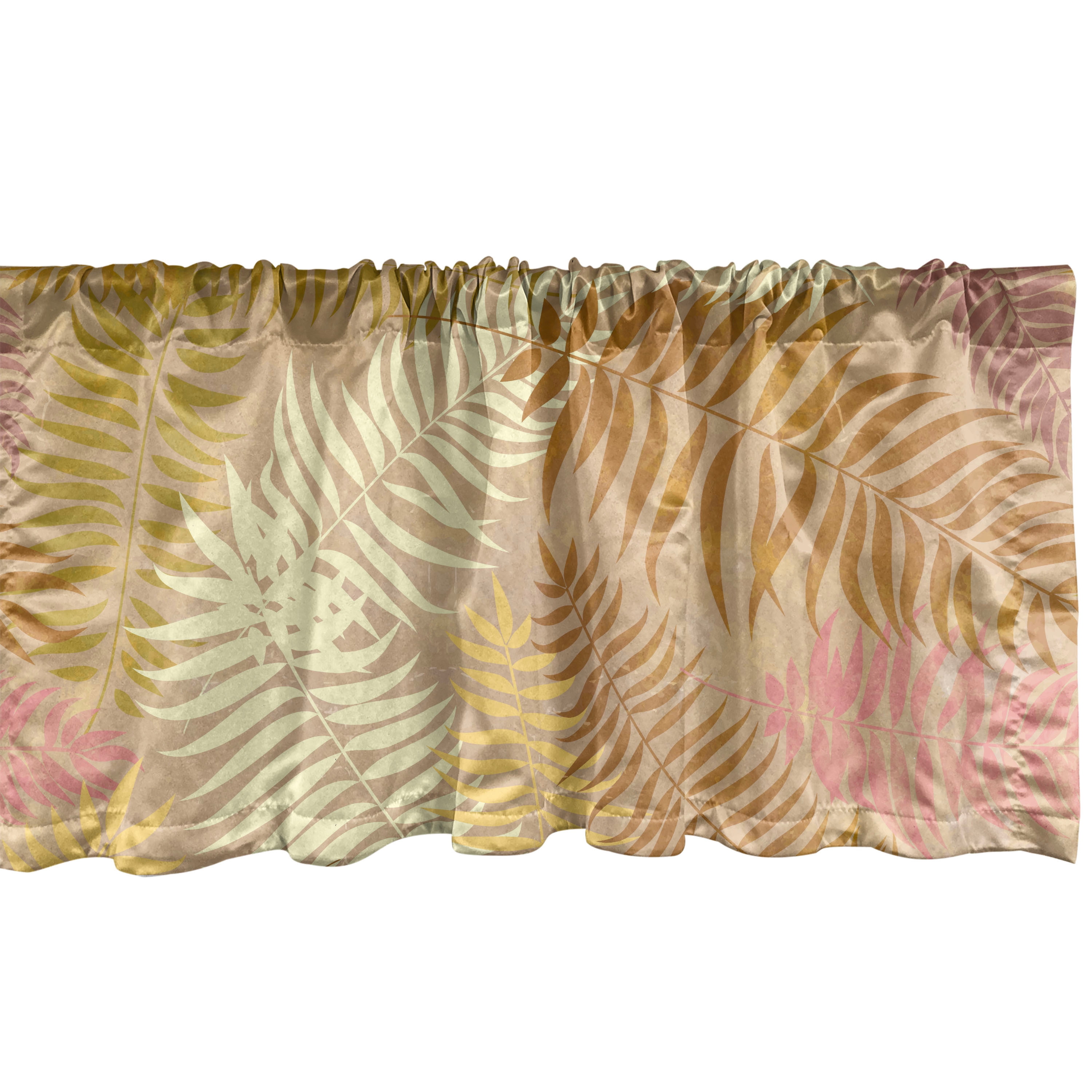 Exotics Window Valance, Chill Vibes Neutral Tropical Leafy Silhouettes ...