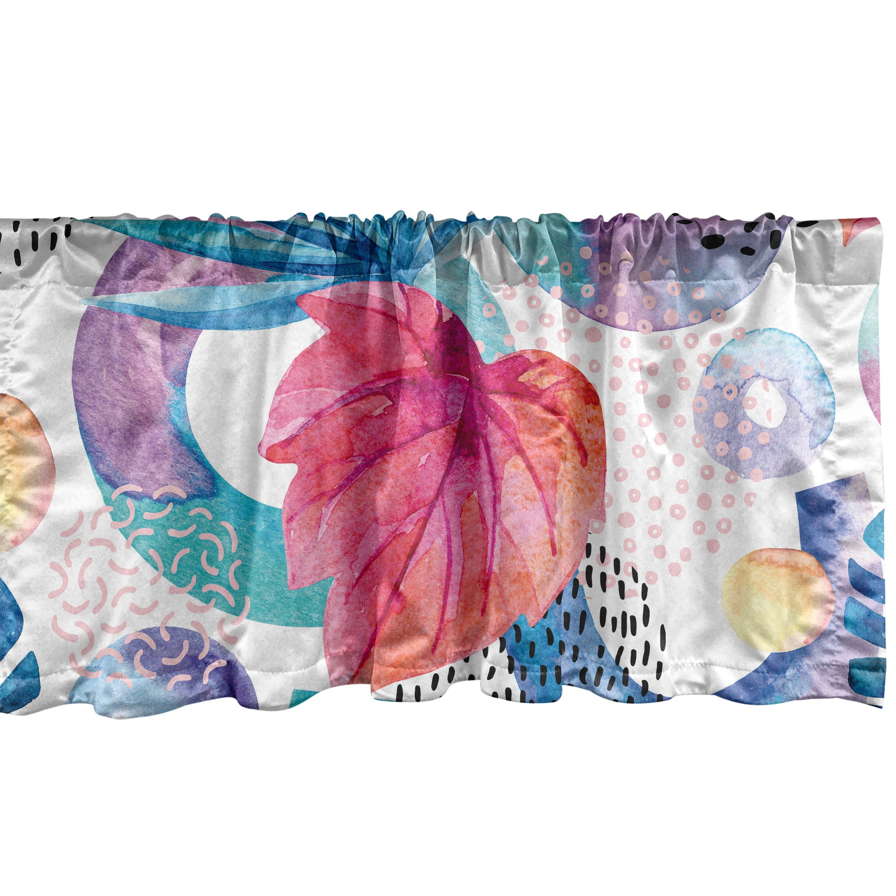 Exotics Window Valance, Colorful Design Modern Hawaii Leaves Pattern ...