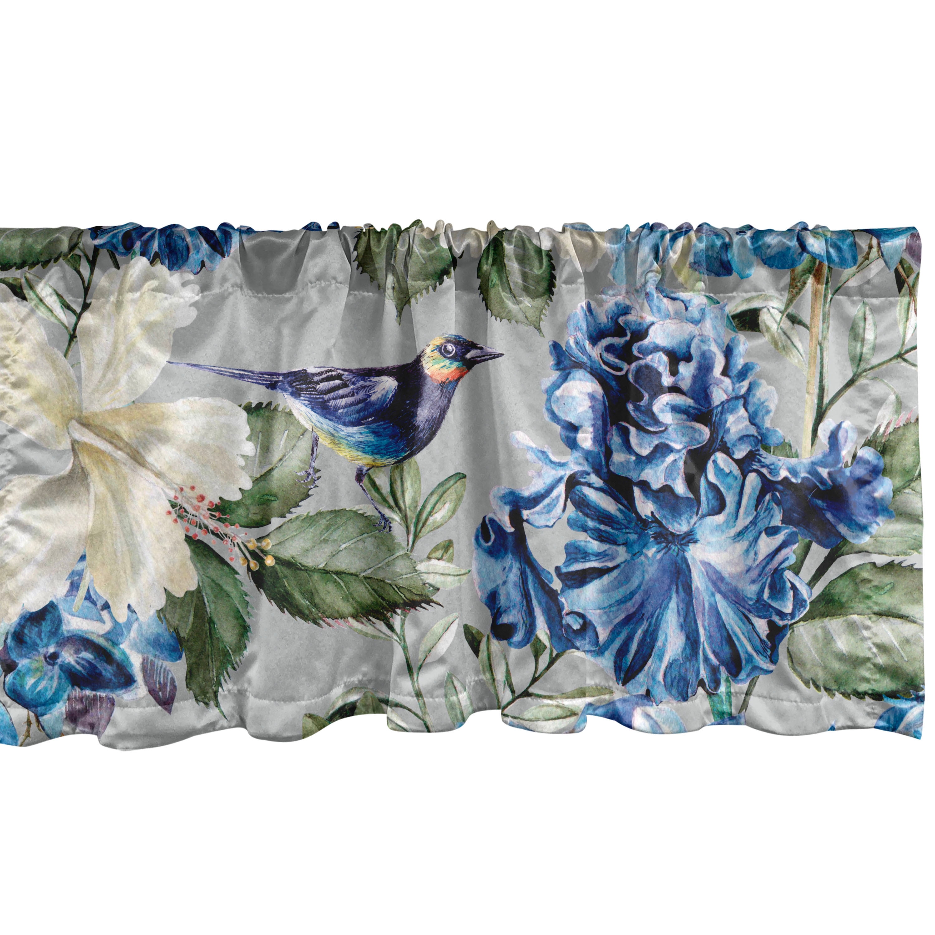 Exotics Window Valance, Simple Design Modern Hydrangea and Hibiscus ...