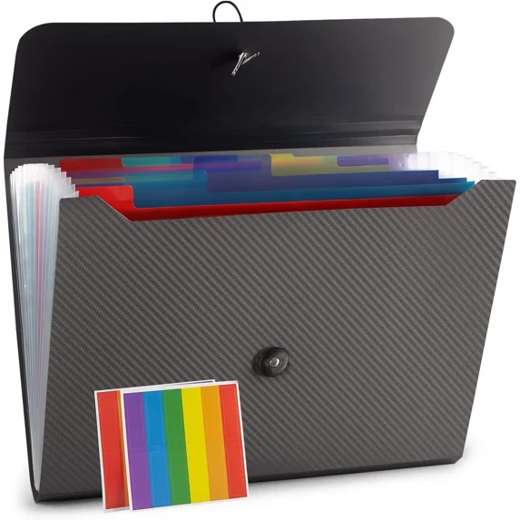 Expandable 13-Pocket File Organizer For Work, School & Home - Grey ...