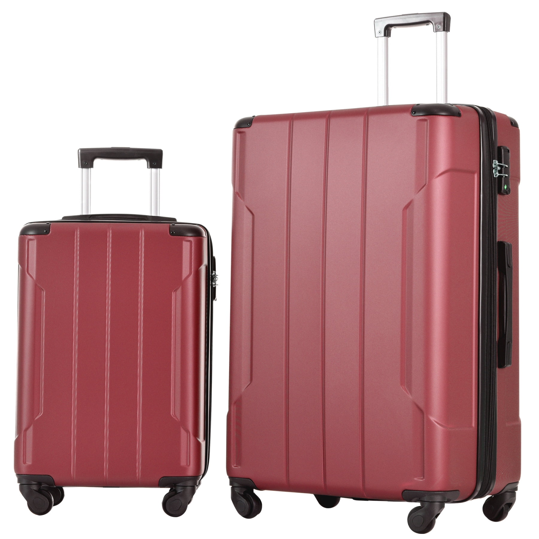 Expandable 2 Piece ABS Hardside Luggage Sets, Suitcase Sets with TSA ...