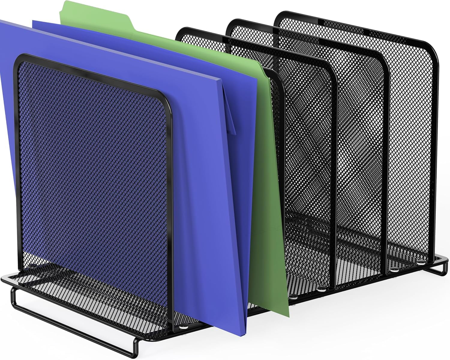 Expandable 5 Section Upright File Sorter Organizer, Black - Walmart.com