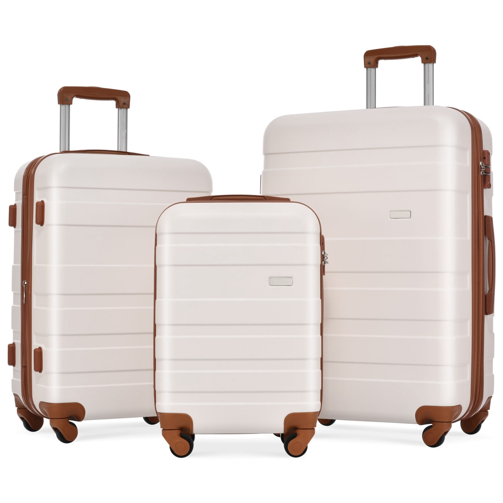 Expandable ABS Hardshell Luggage Set of 3, Modern Suitcase with TSA ...