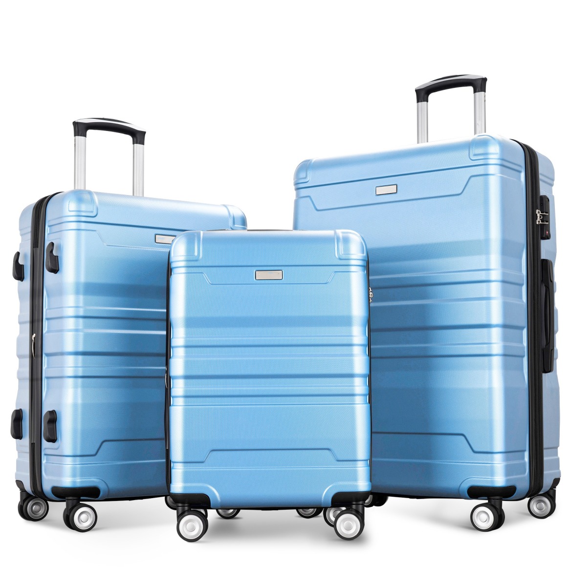 Expandable ABS Suitcase Set 3 Piece, Clearance Luggage Hardside ...