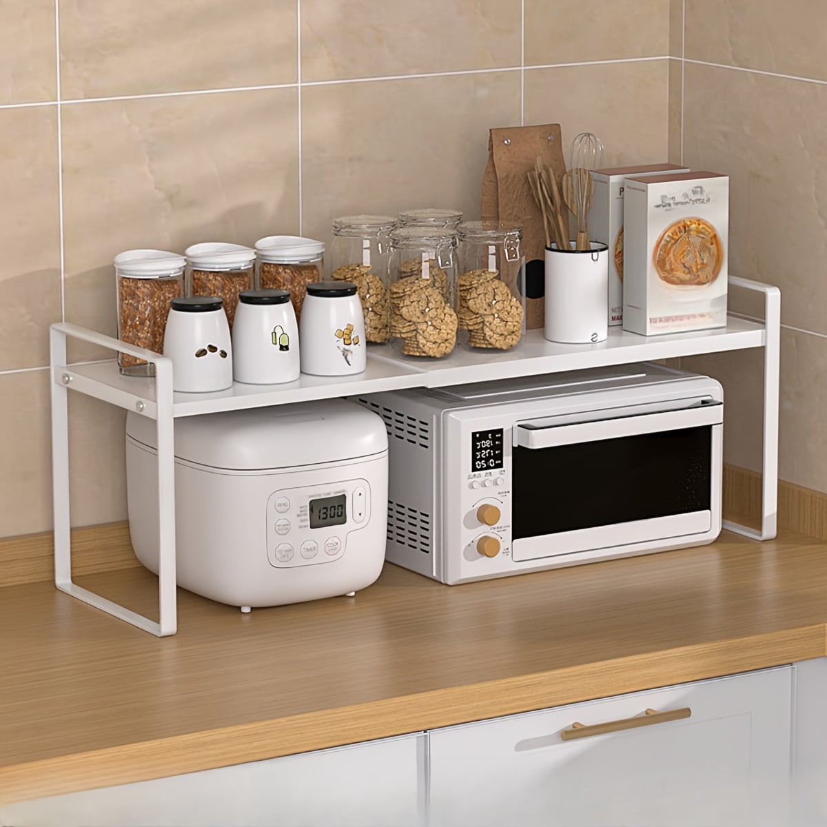 Expandable Adjustable Cabinet Shelf Organizer for Kitchen, Pantry, Sink ...