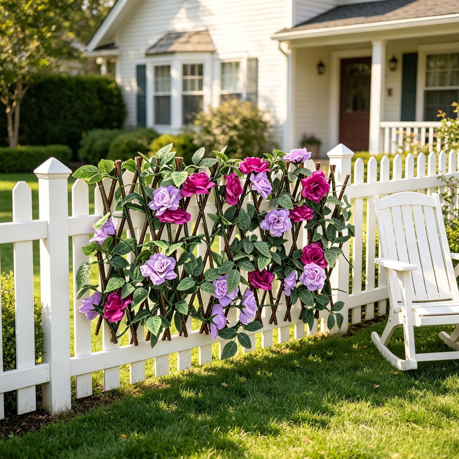 Expandable Artificial Hedge Fence 78.74x11.02in, Lifelike Faux Leaf ...