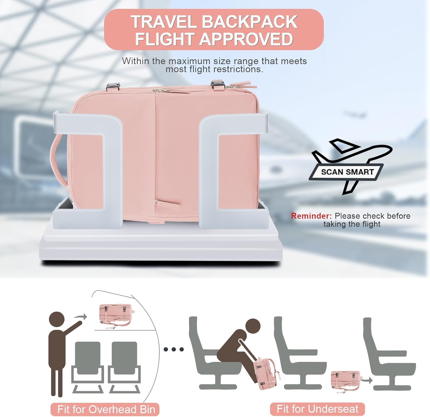 Expandable Backpack For Traveling On Airplane Carry On Backpack Flight ...