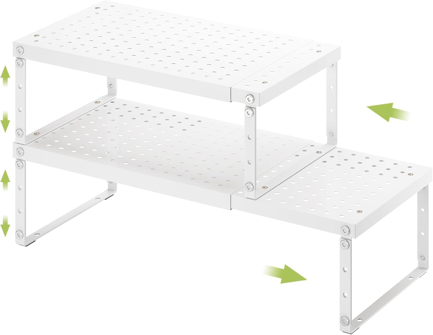 Expandable Cabinet Organizer Shelf With Adjustable Height, Stackable ...