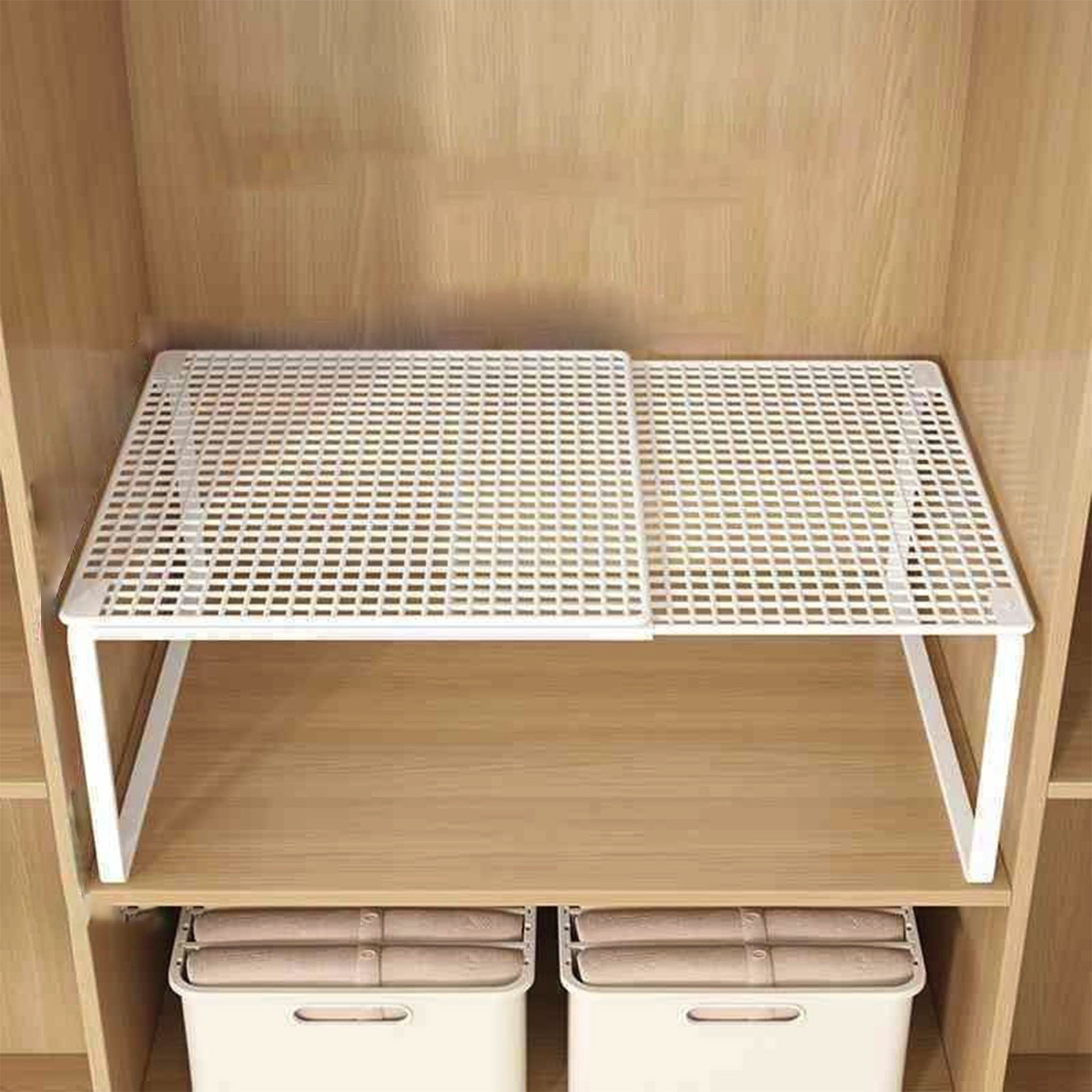 Expandable Cabinet Organizer - Stackable Metal Storage Shelf for ...