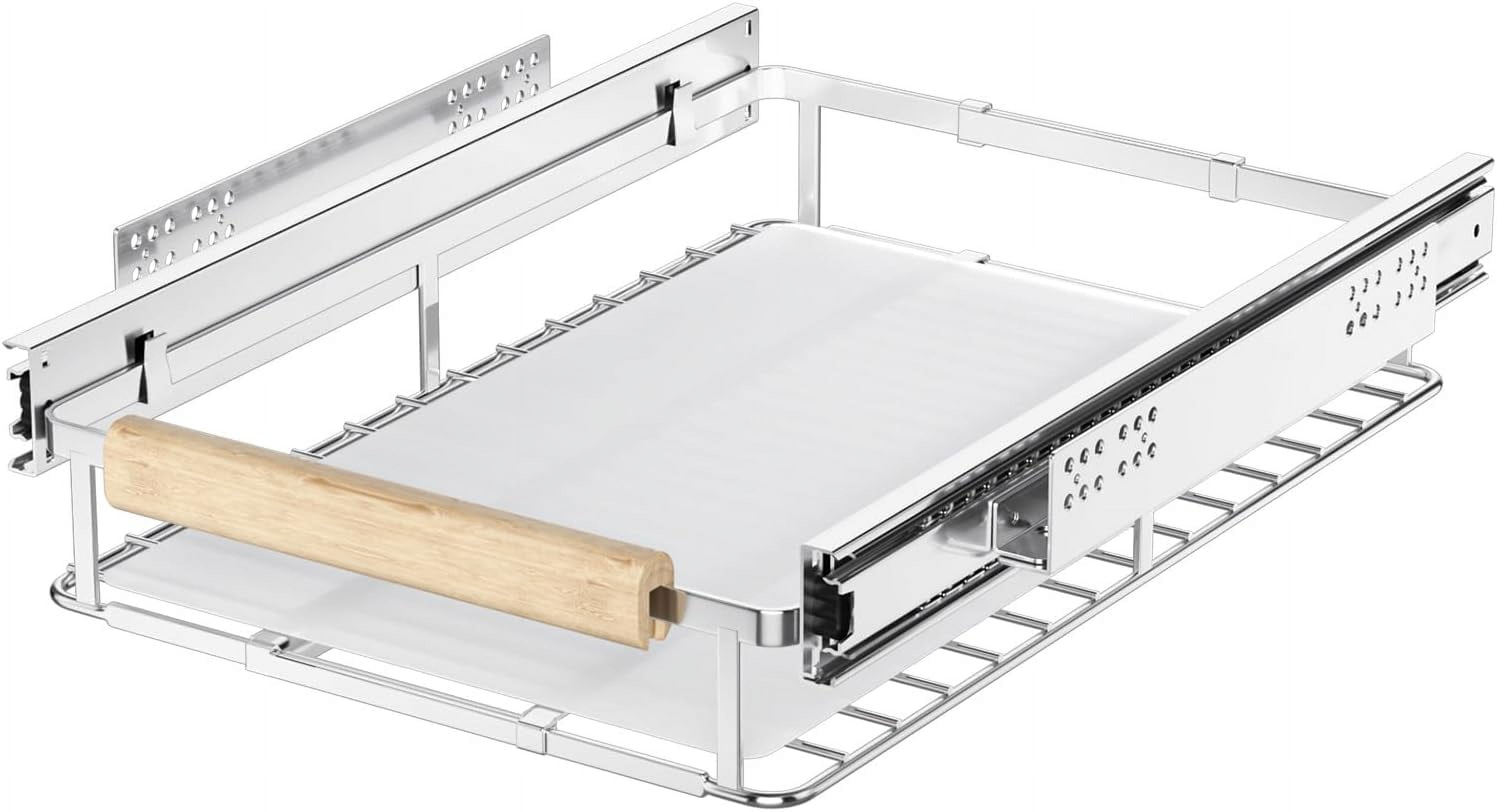 Expandable Cabinet Pull Out Basket Heavy Duty Slide Out Pantry Shelves ...