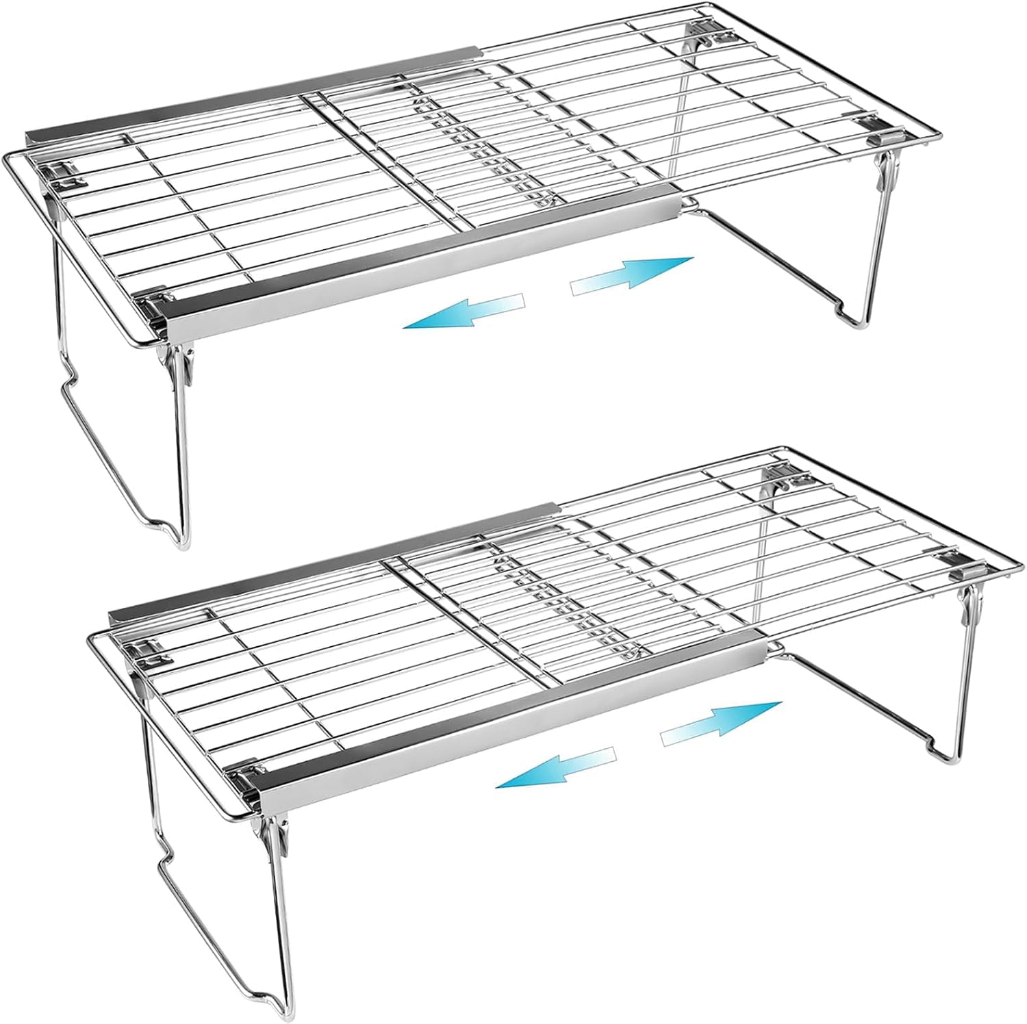 Expandable Cabinet Shelf Organizer, Adjustable Freezer Shelf 15.8"-22 ...