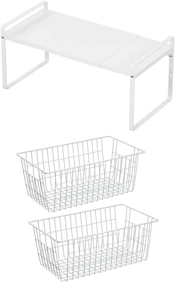 Expandable Cabinet Shelf Organizer Rack, Large Kitchen Cupboard ...