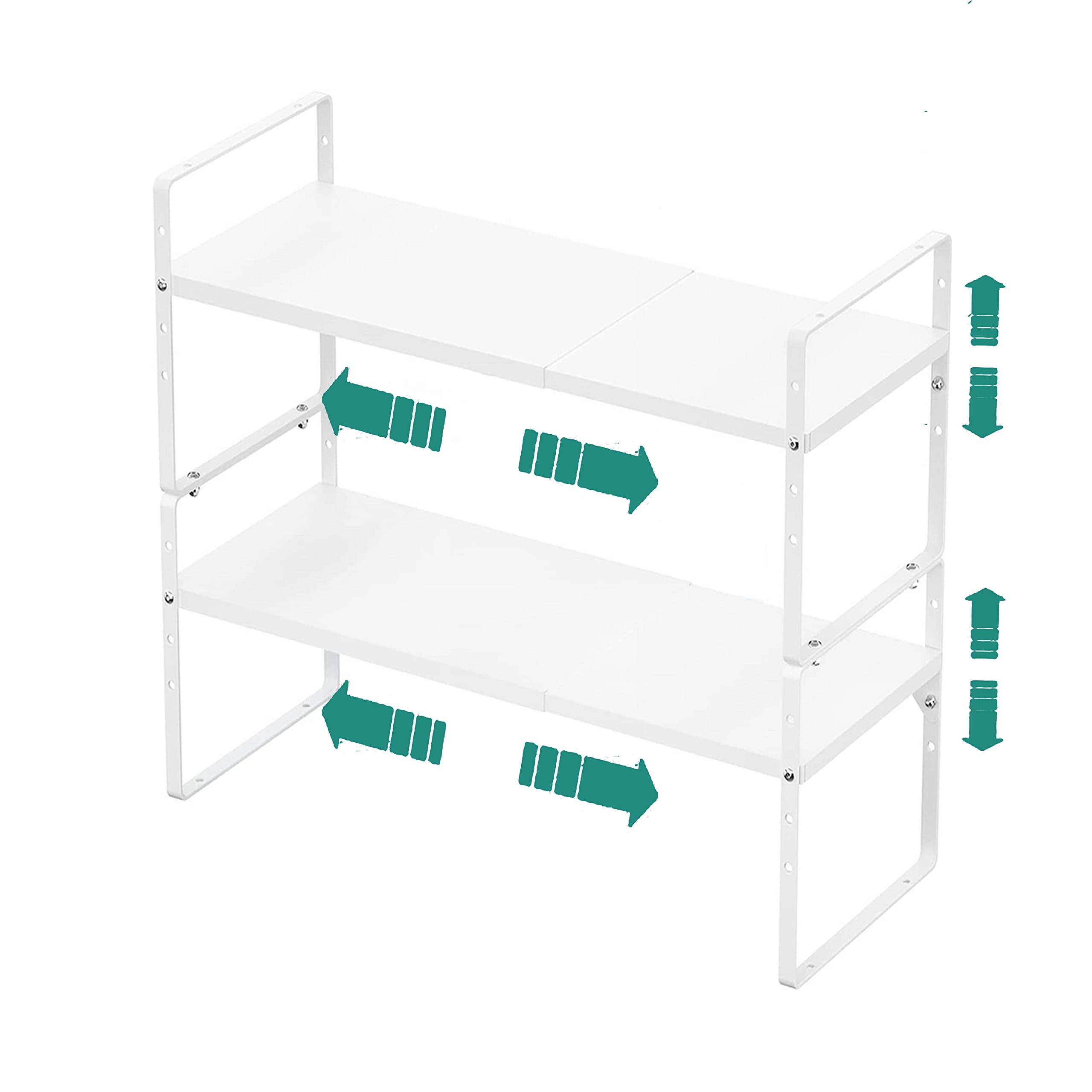 Expandable Cabinet Shelf Organizer Rack, Stackable Kitchen Counter ...