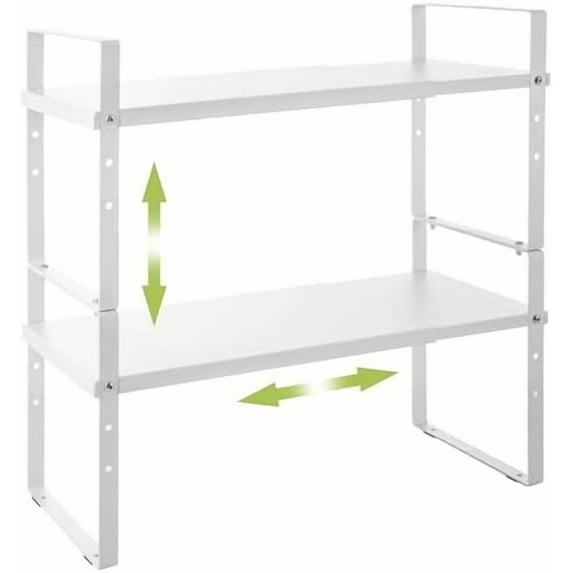 Expandable Cabinet Shelf Organizer Rack, Stackable Kitchen Counter ...