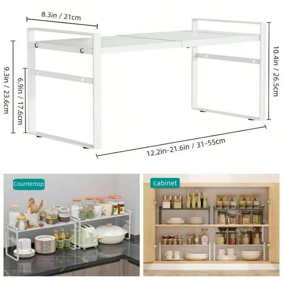 Expandable Cabinet Shelf Organizer Riser For Pantry, Cupboard & Under ...