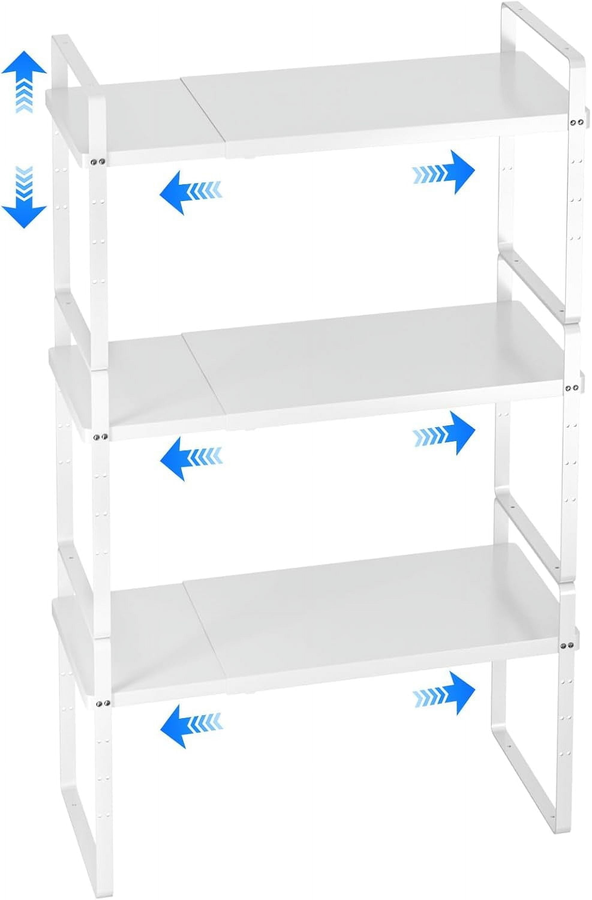 Expandable Cabinet Shelf Organizer, Stackable Kitchen Pantry Counter ...