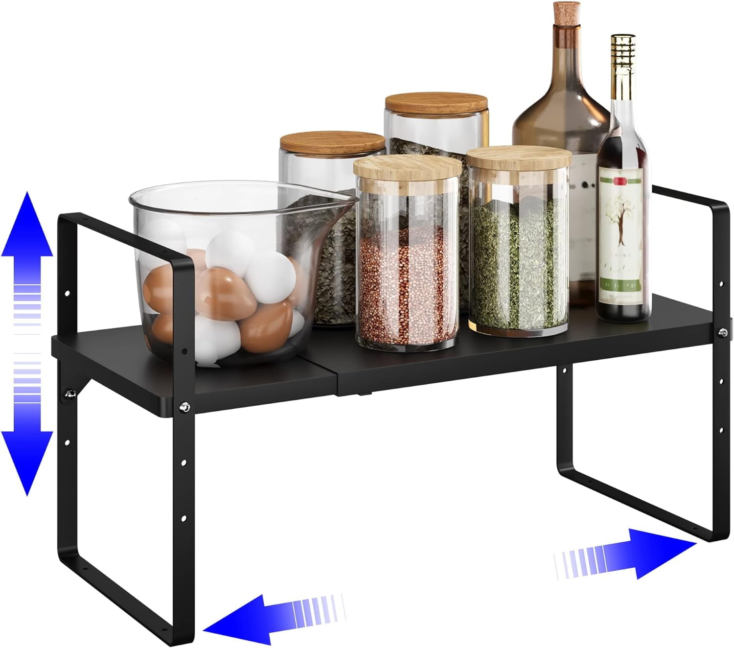 Expandable Cabinet Shelf Organizer, Stackable Kitchen Pantry Counter ...