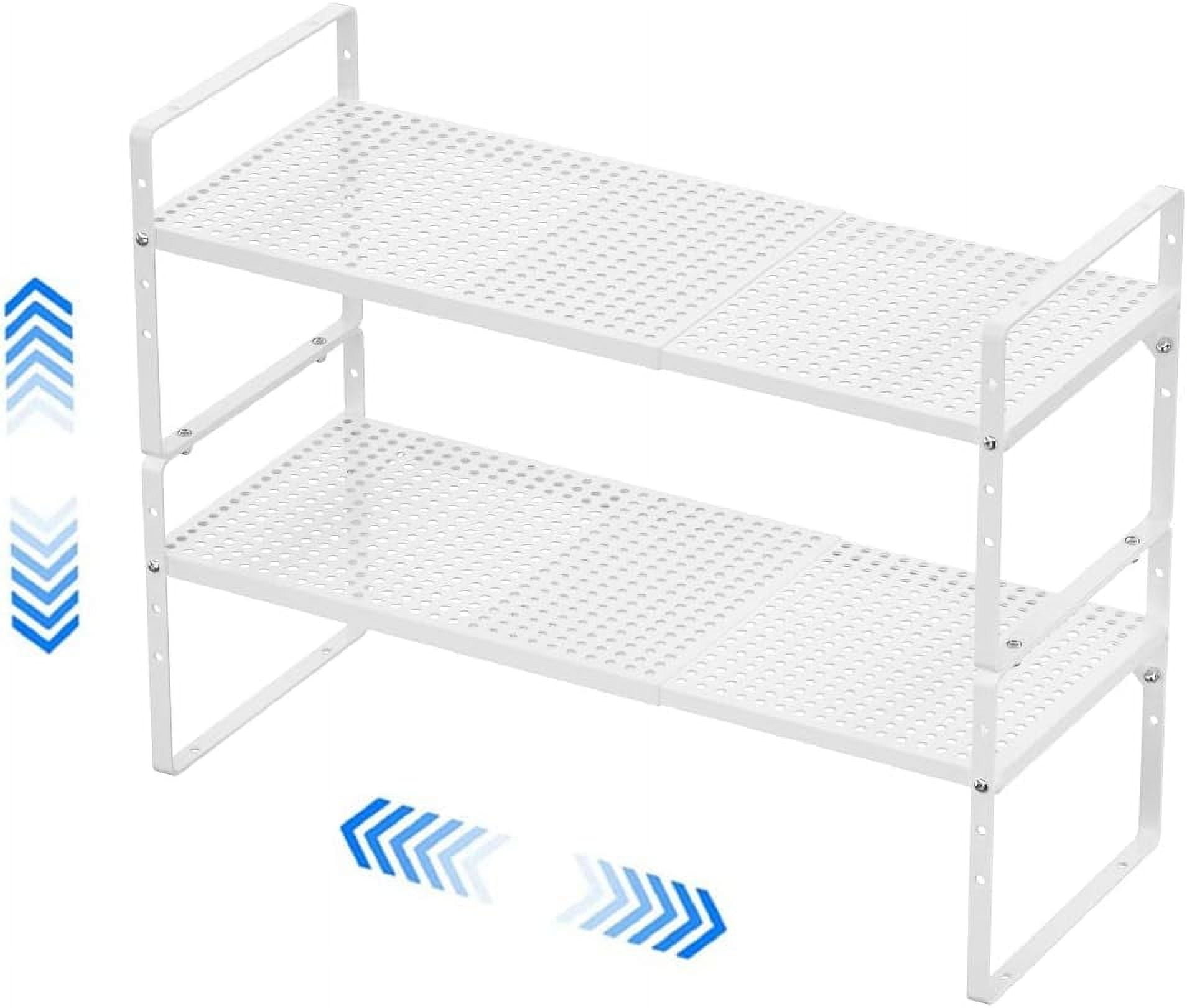 Expandable Cabinet Shelf Organizer, Stackable Pantry Cabinet Counter ...