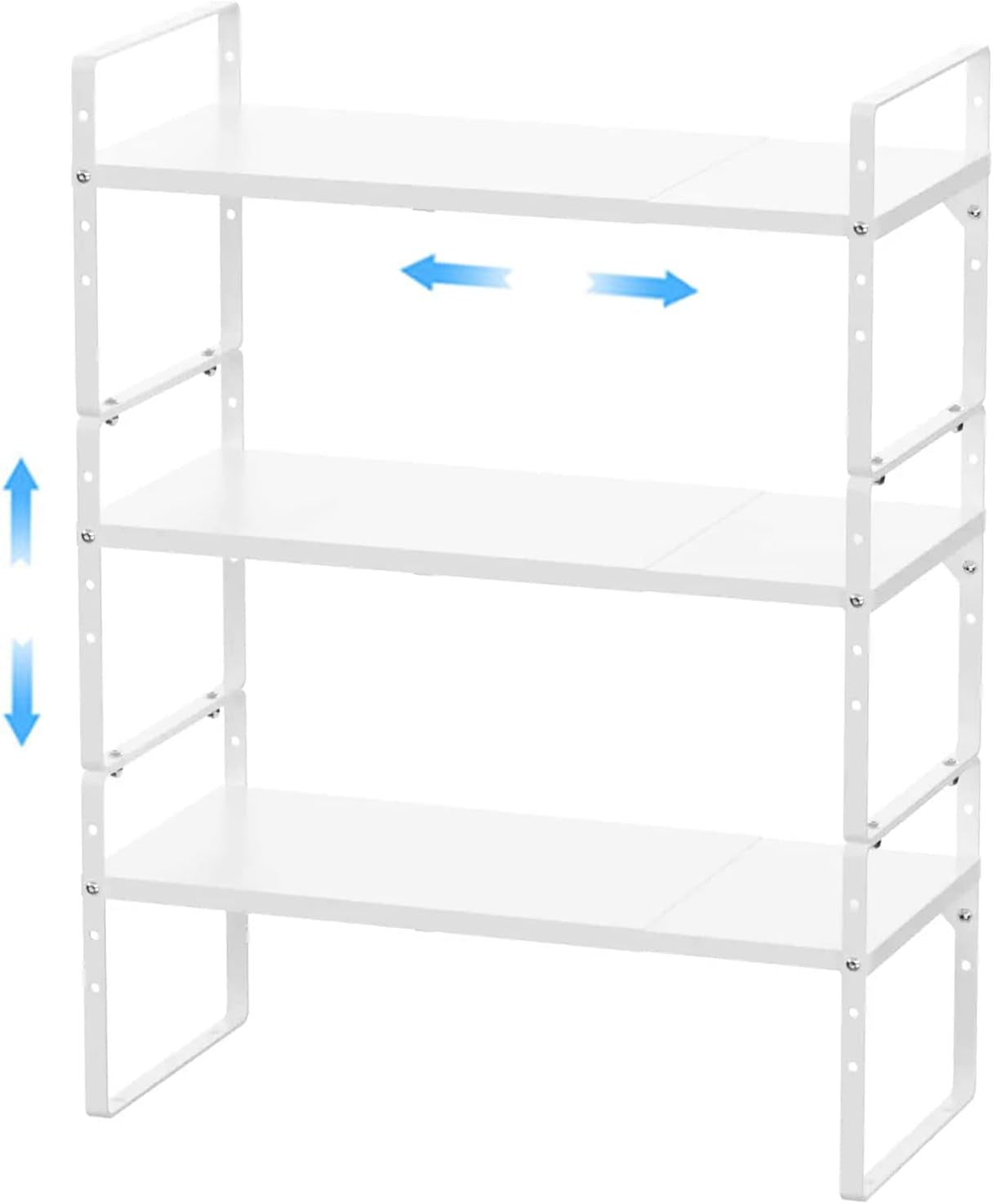 Expandable Cabinet Shelf Organizers 3 Pack, Stackable Metal Pantry ...