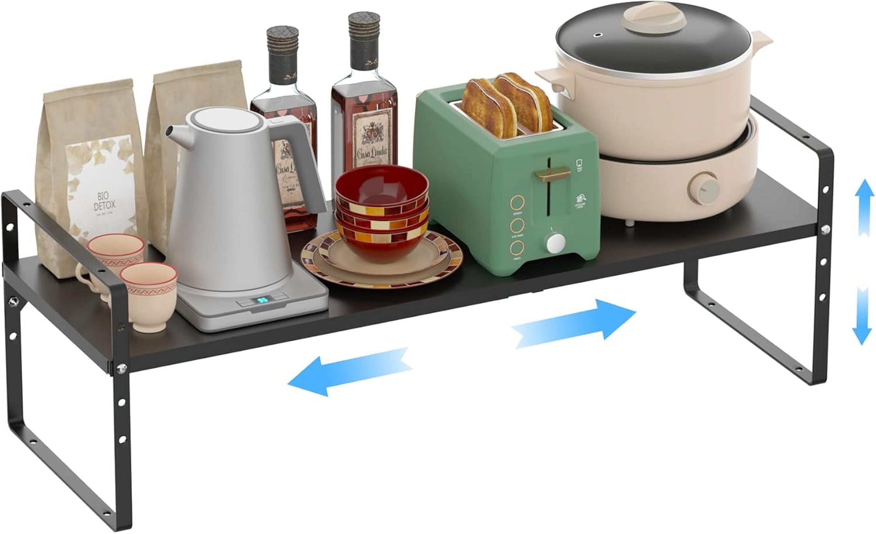 Expandable Cabinet Shelf Organizers, Stackable Kitchen Counter Shelves ...