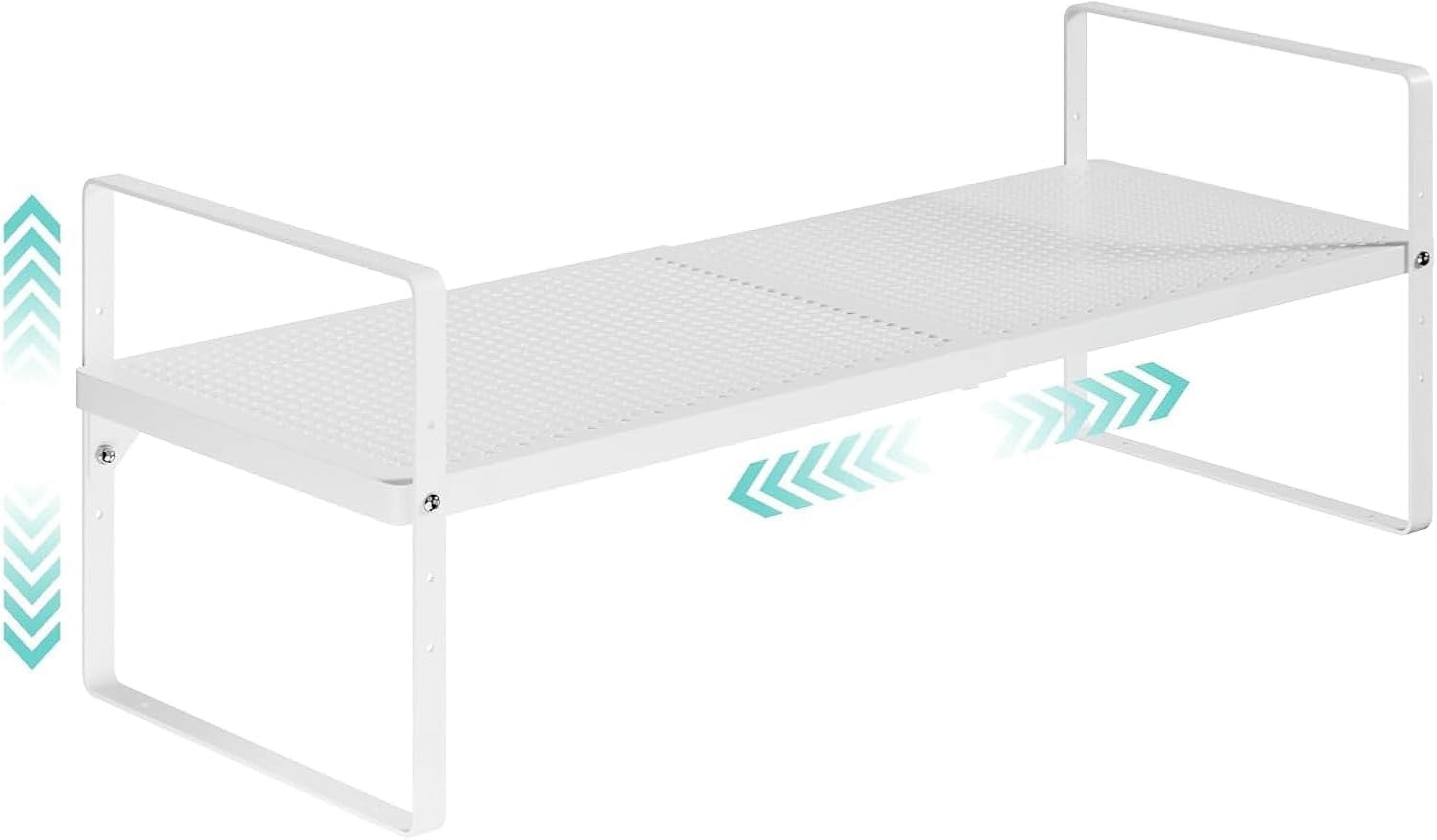 Expandable Cabinet Shelf Organizers, Stackable Metal Shelves Extender ...