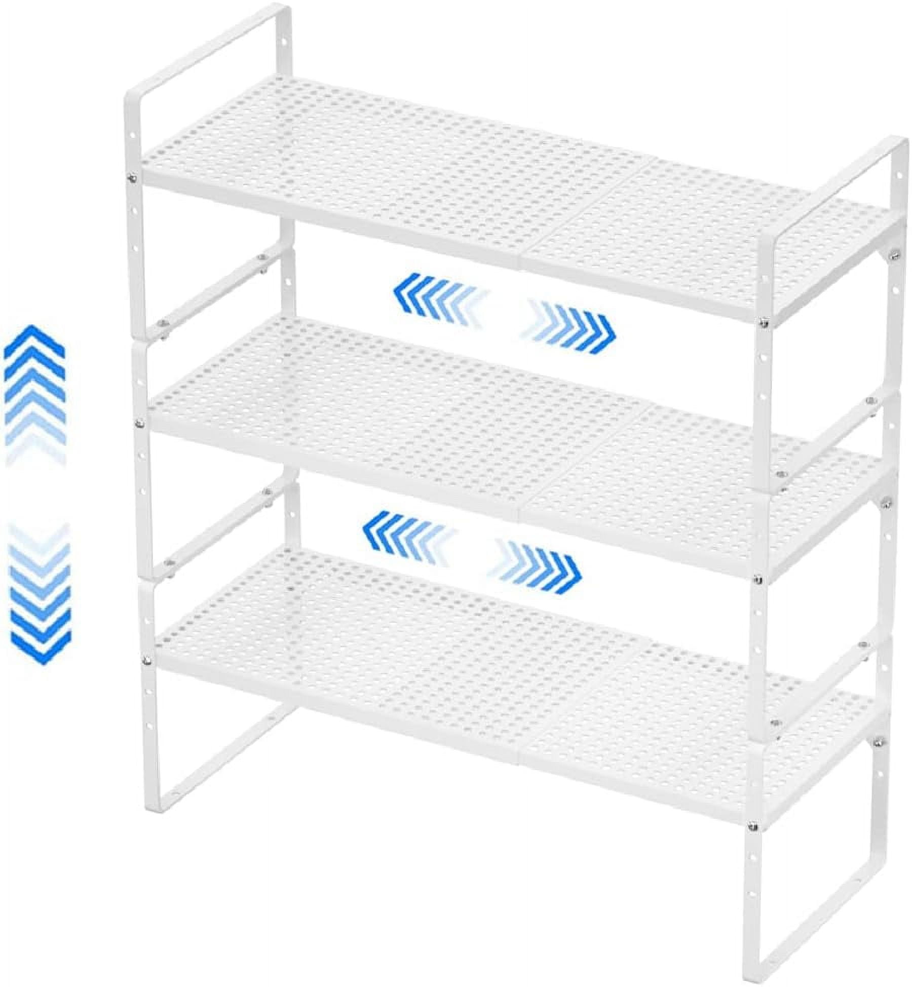 Expandable Cabinet Shelf Rack, Large Kitchen Cupboard Organizer ...