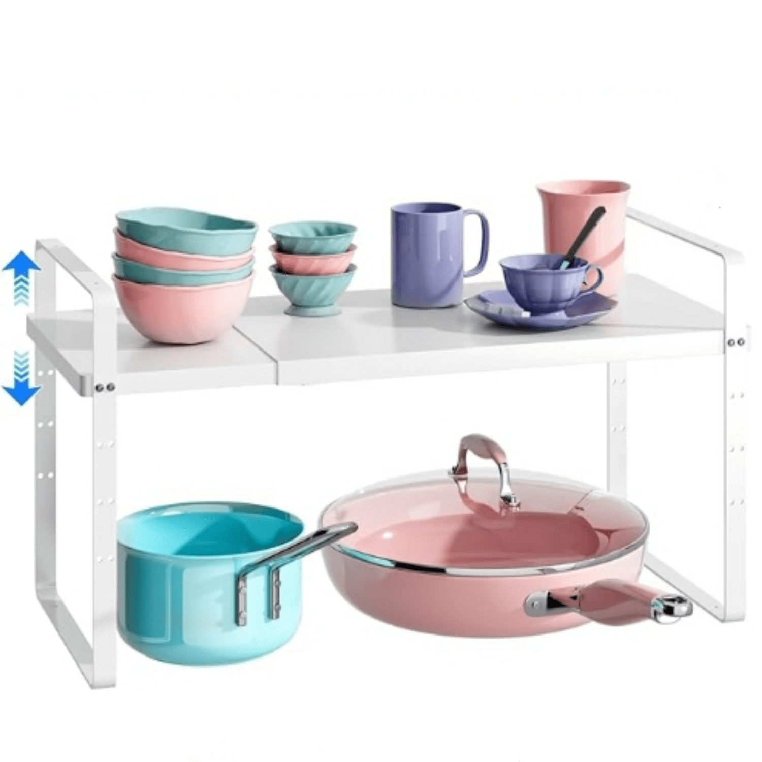 Expandable Cabinet Shelf , Stackable Kitchen Pantry Counter Storage ...