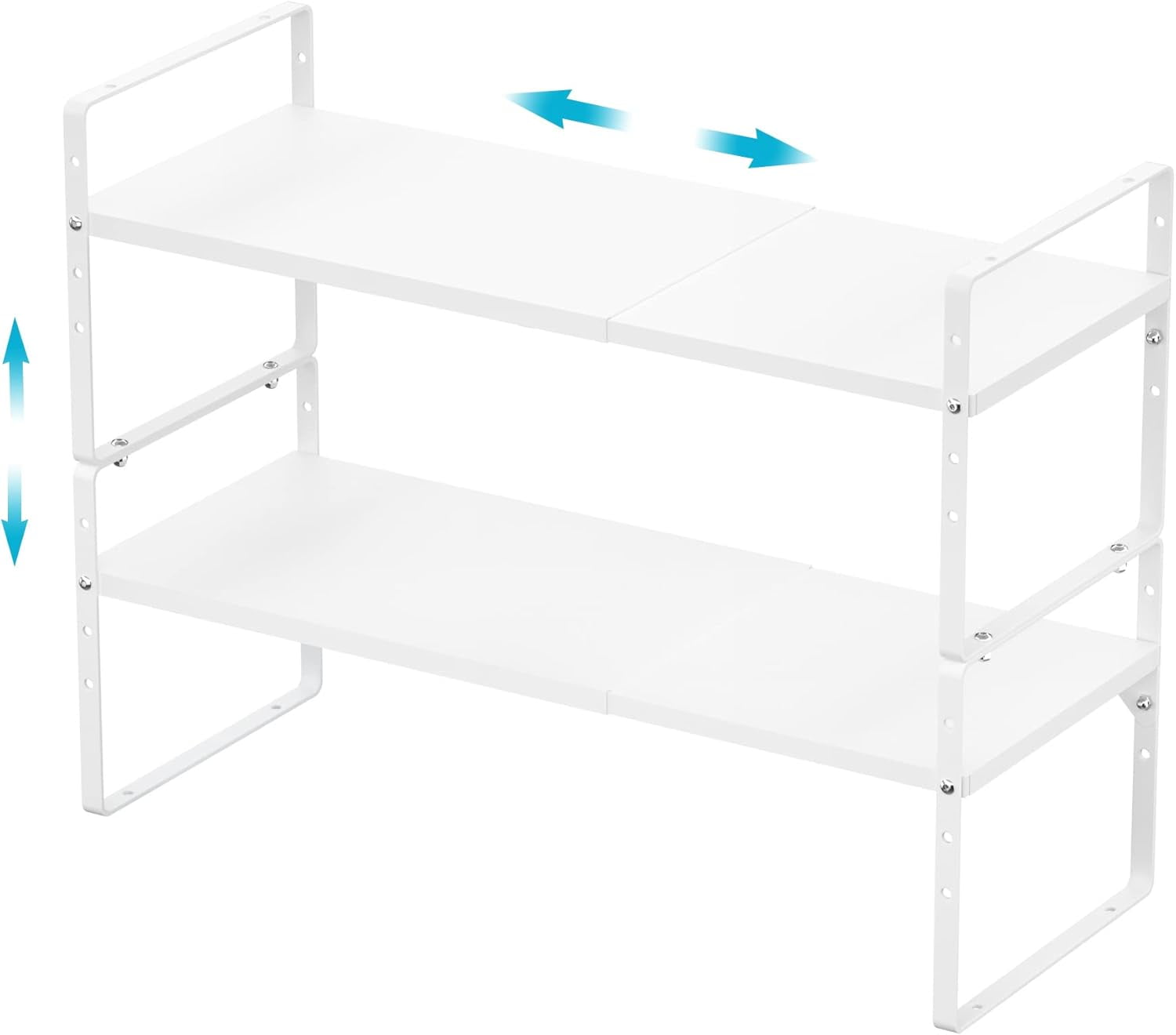Expandable Cabinet Storage Shelf Organizer Rack, 2 Pack Heavy Duty ...