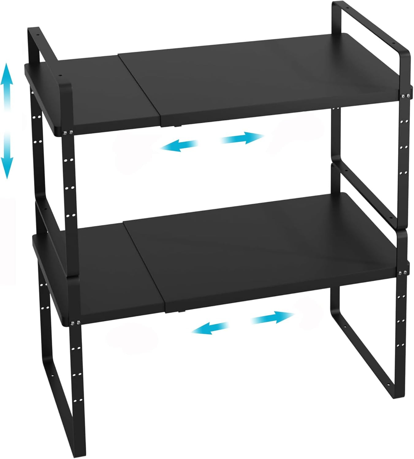 Expandable Cabinet Storage Shelf Organizer Rack, Heavy Duty Steel Metal ...