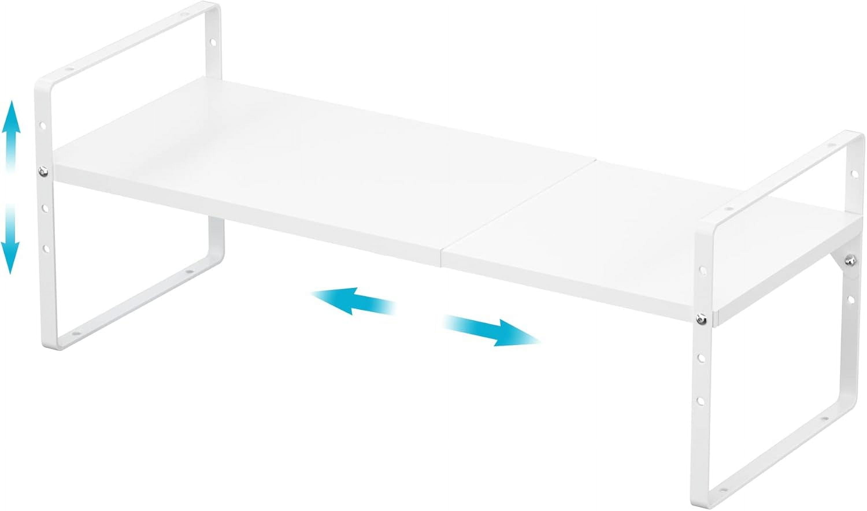 Expandable Cabinet Storage Shelf Organizer Rack, Heavy Duty Steel Metal ...