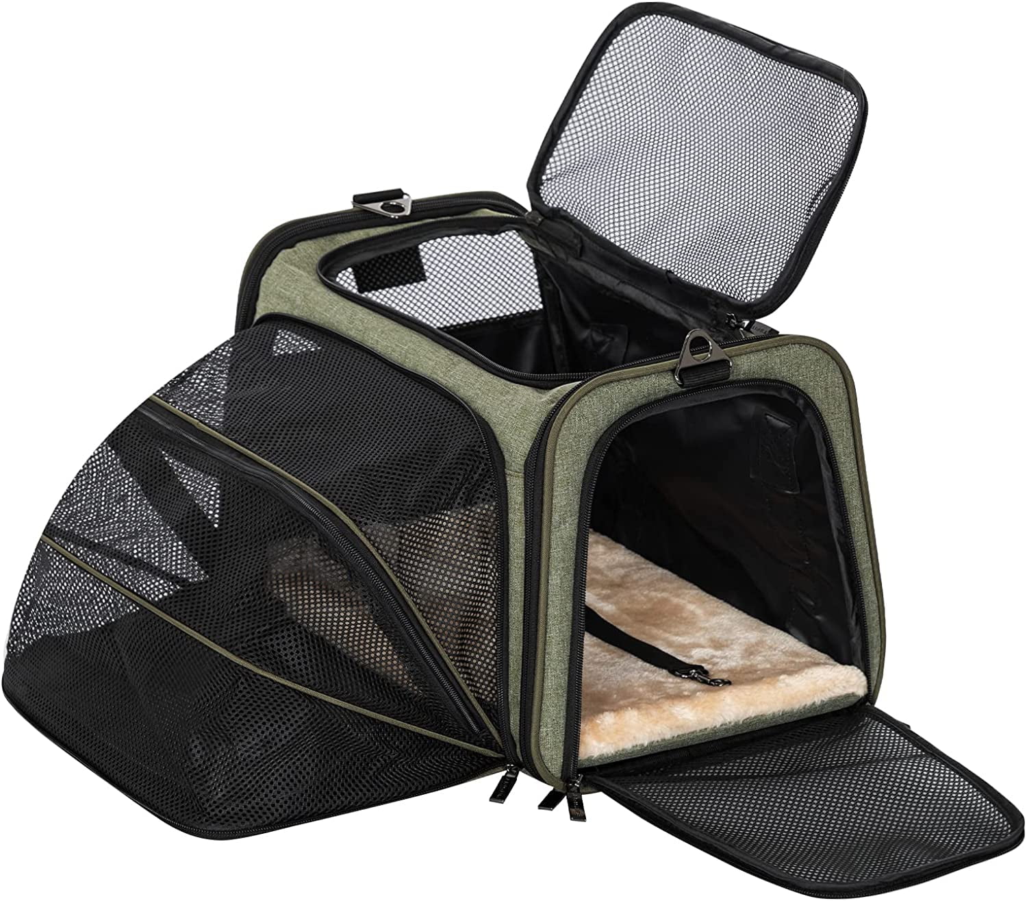 Expandable Cat Carrier Dog Carrier,Airline Approved Soft-Sided Portable ...