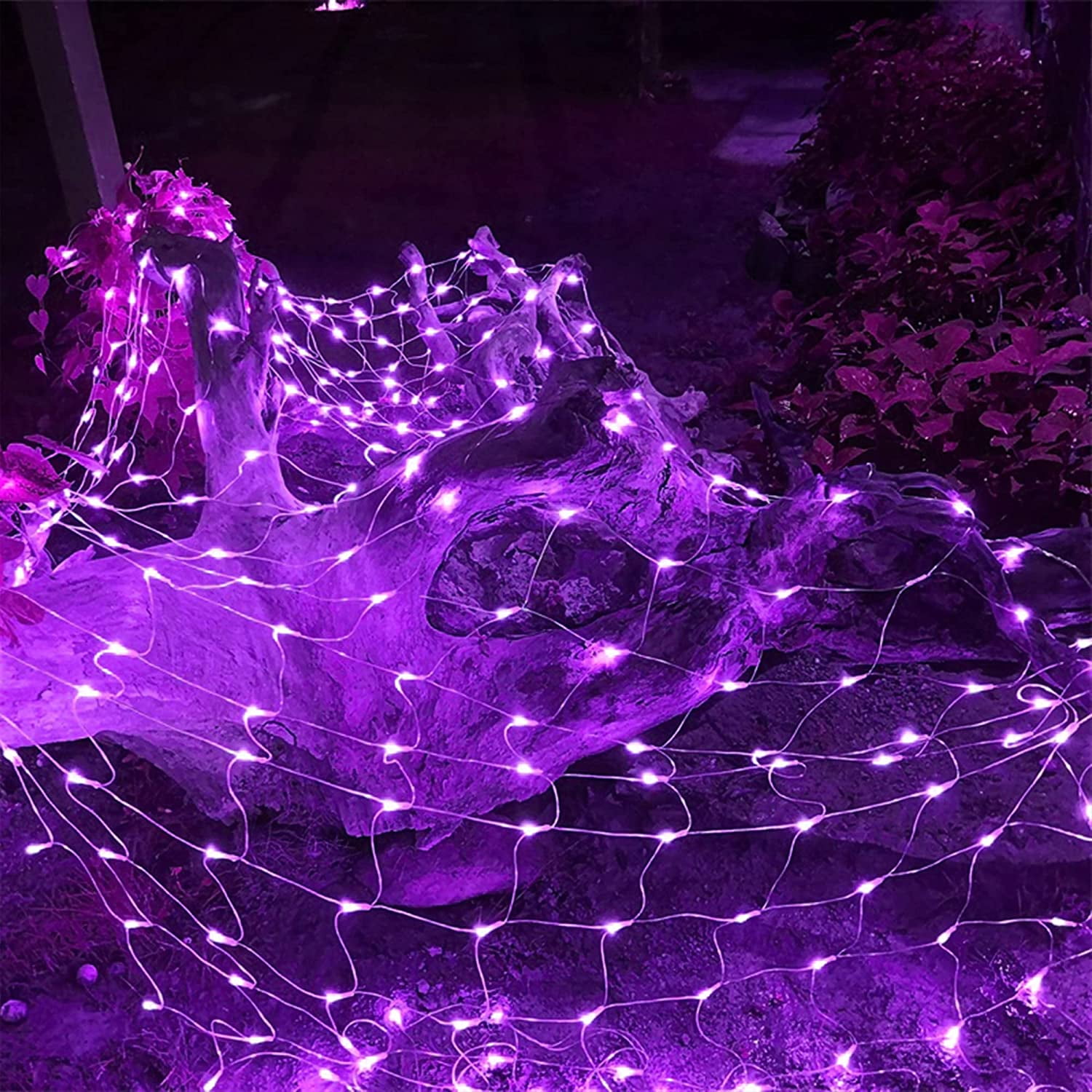 Expandable Christmas Net Lights Outdoor 10ft x 6.5ft 200 Led Mesh Fairy ...