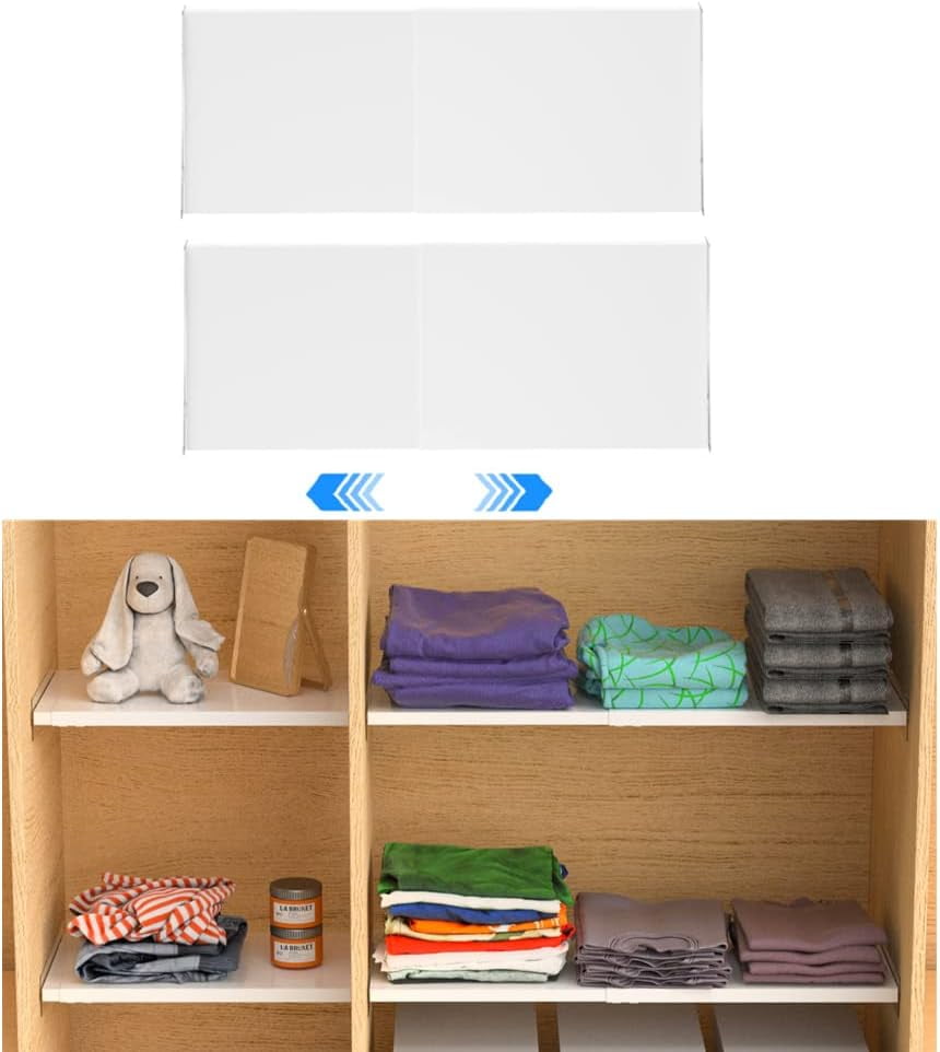 Expandable Closet Storage Shelves, Heavy Duty Adjustable Wardrobe ...