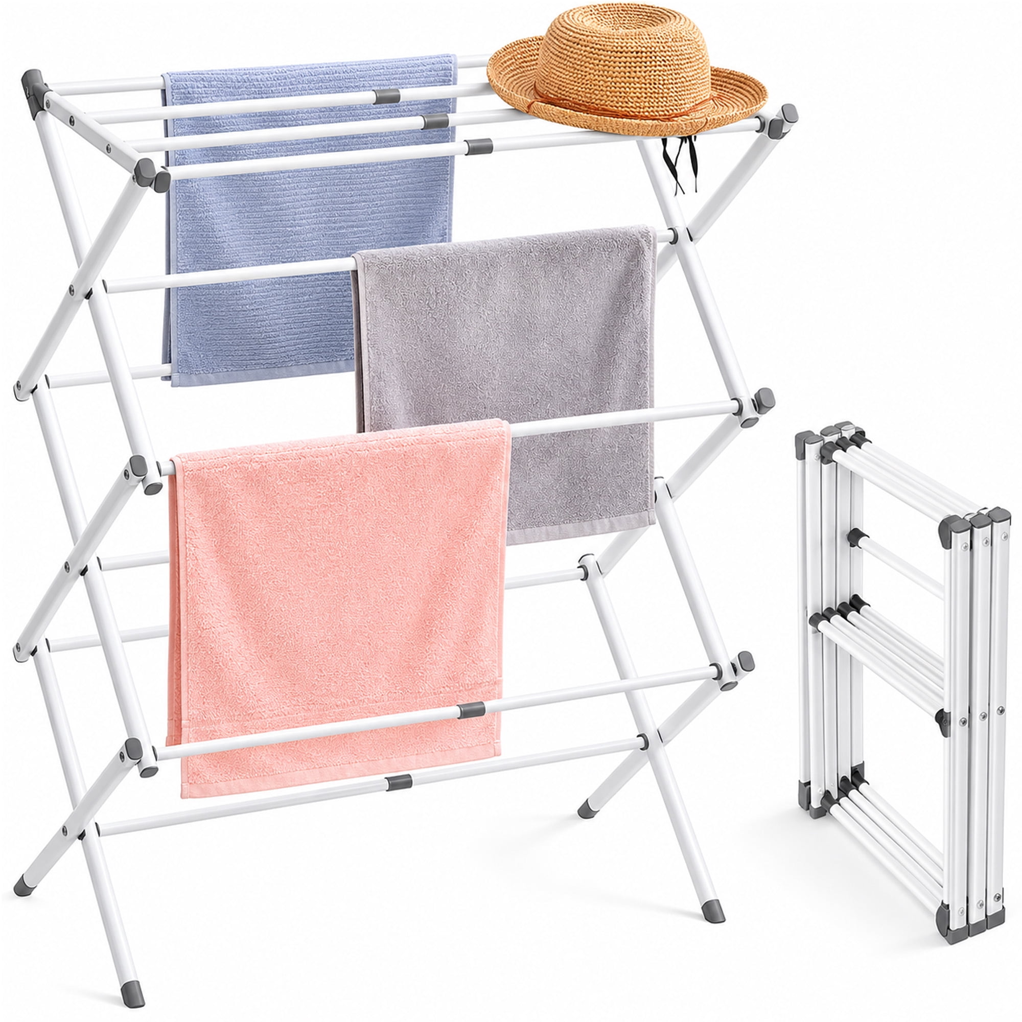 Susuzi Expandable Clothes Drying Rack, Foldable Steel, White - Walmart.com