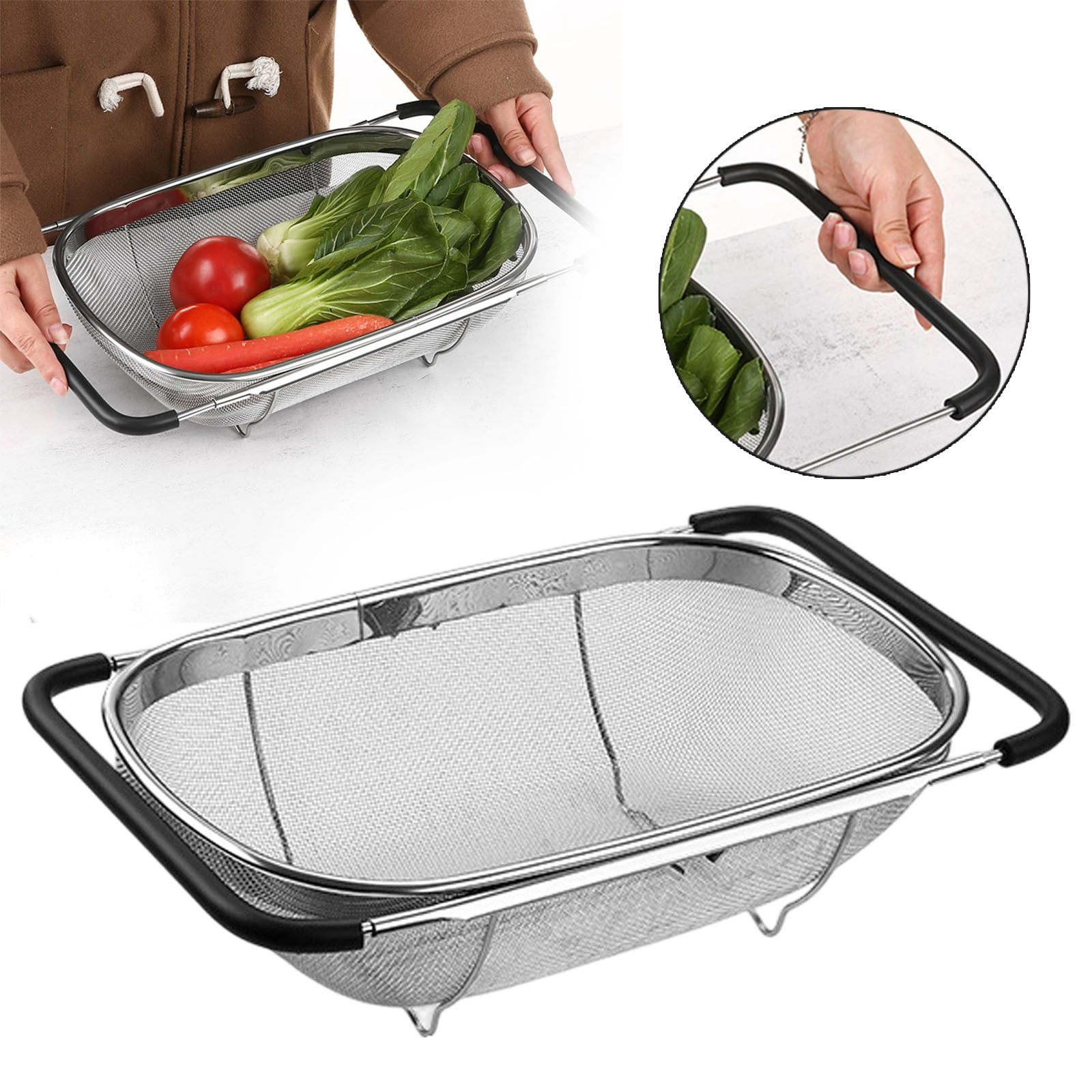 Expandable Colander TASTAN Stainless Steel Expandable Oval Colander ...