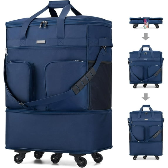 Expandable Collapsible Luggage with Wheels Suitcase Luggage Rolling ...