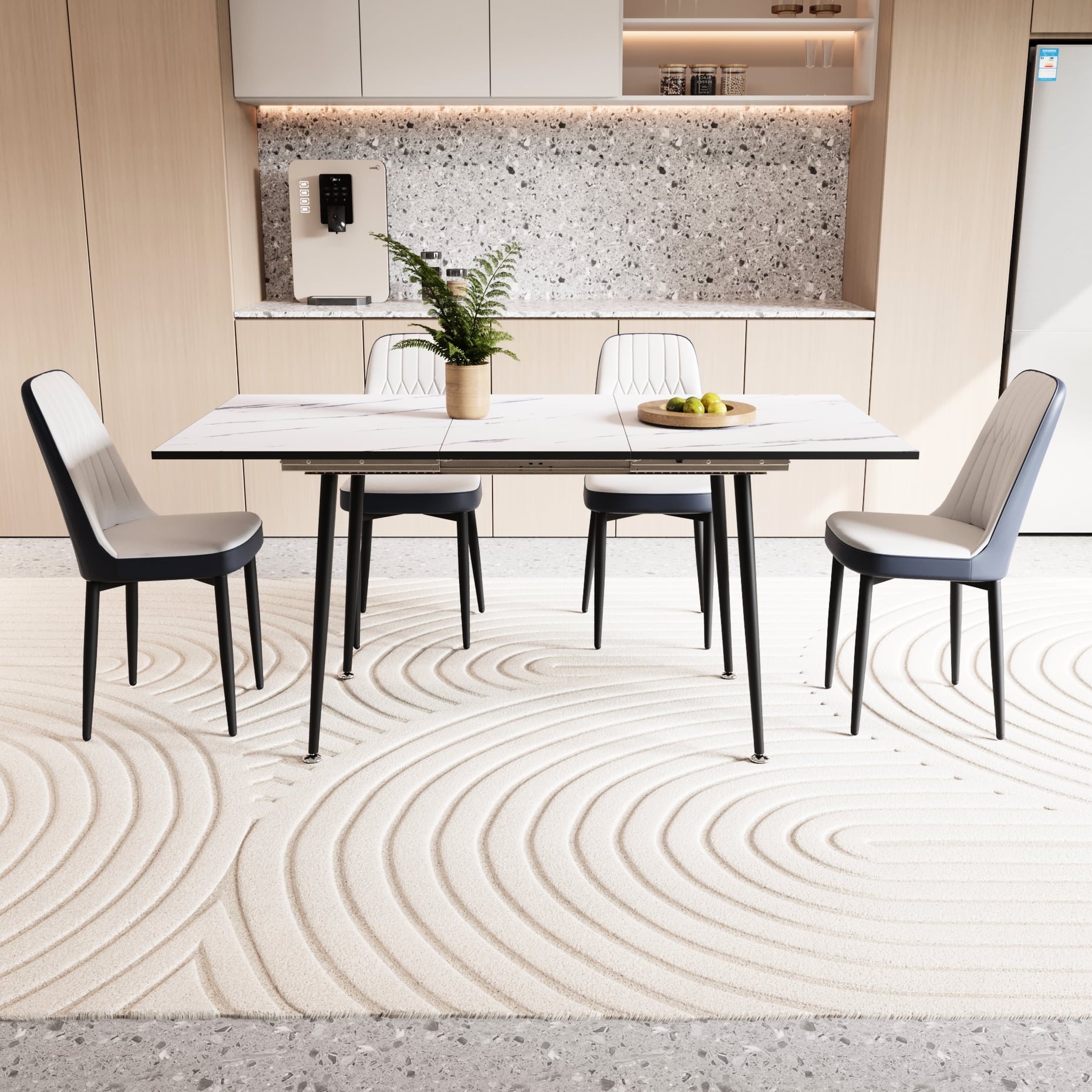 Expandable Dining Table For 2-6 With Simple Design And Comfortable ...