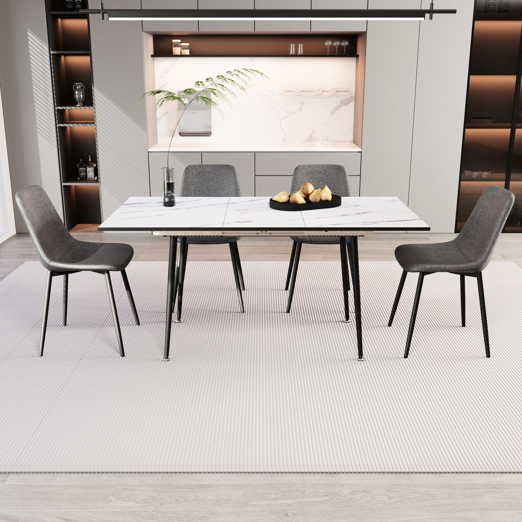 Expandable Dining Table | Push - Pull Design | Spacious for 2 - 6 ...