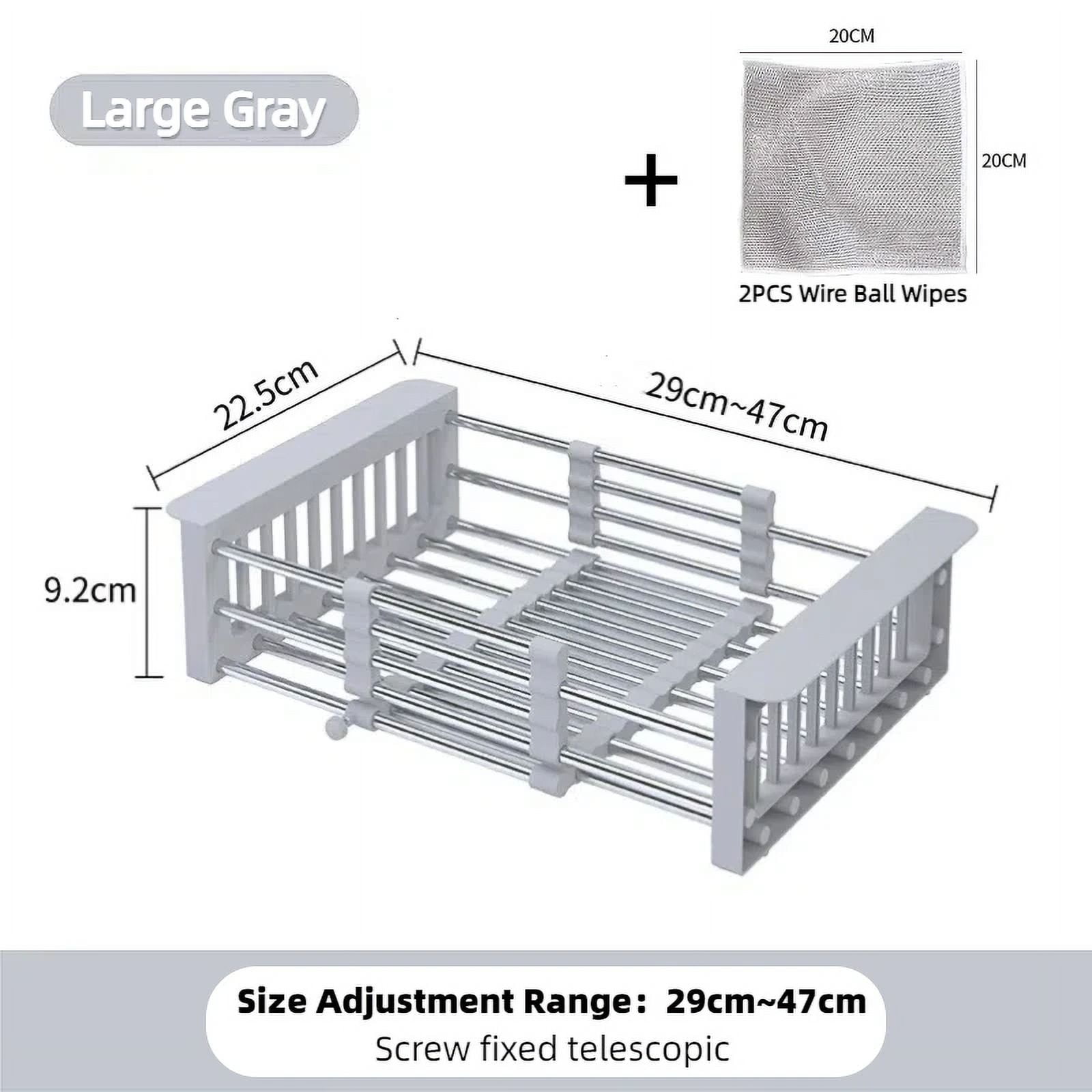 Expandable Dish Rack for Kitchen Sink, Metal Dishing Drainer ...