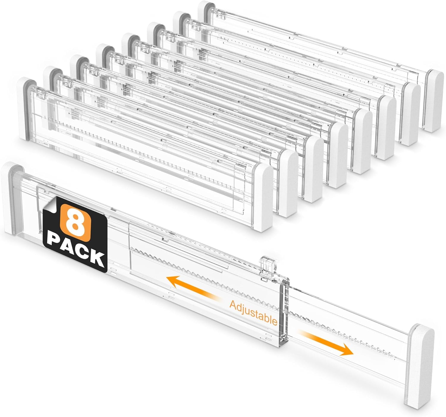 Expandable Drawer Dividers - 12.6-22.8'' Adjustable Drawers Organizers ...