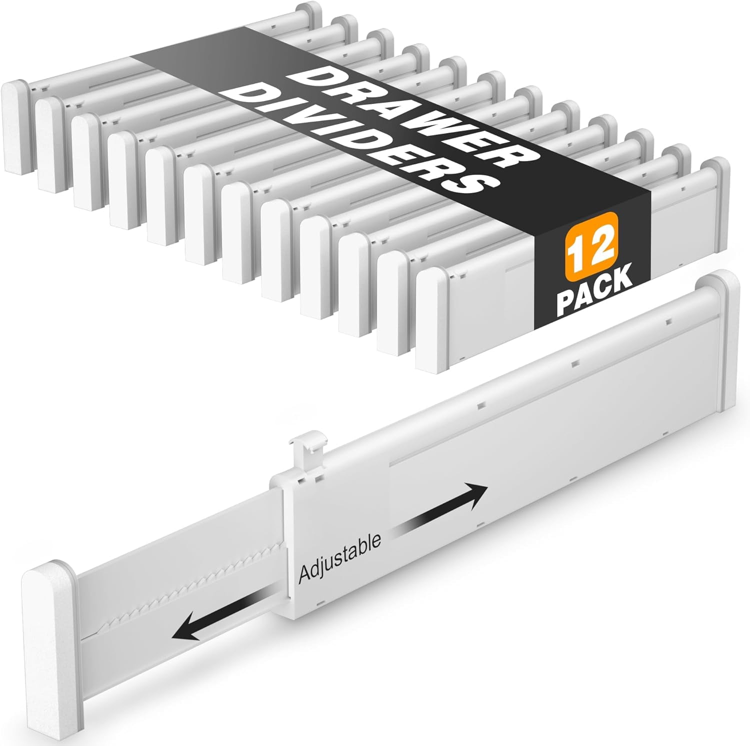 Expandable Drawer Dividers - 12.6-22.8'' Adjustable Drawers Organizers ...