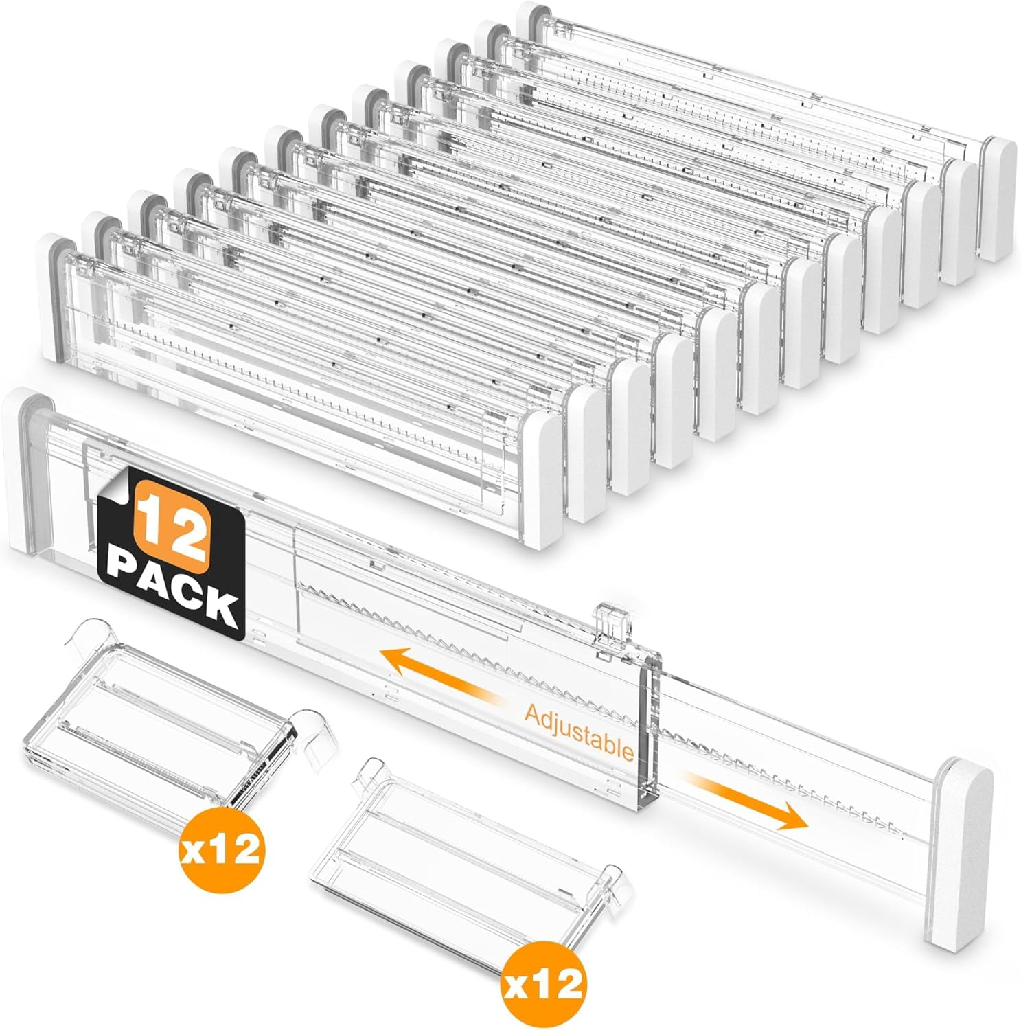 Expandable Drawer Dividers with Inserts - Adjustable Drawer Organizers ...