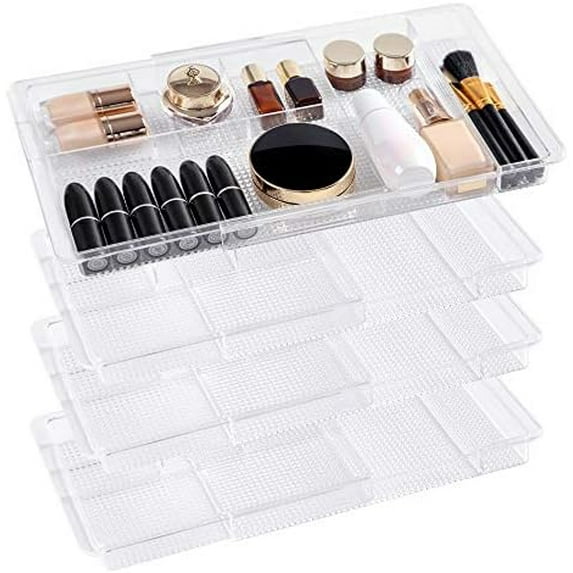 Expandable Drawer Organizer 11.1” to 19.2” Width, Shallow Cosmetic ...